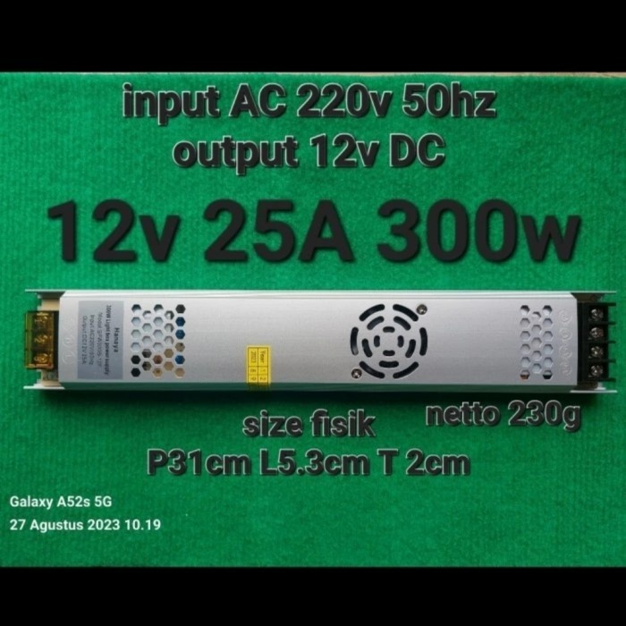 Jual power supply 12v 25A adaptor bok besi jaring slim original psu 20A 30A - 25A 12v By ...