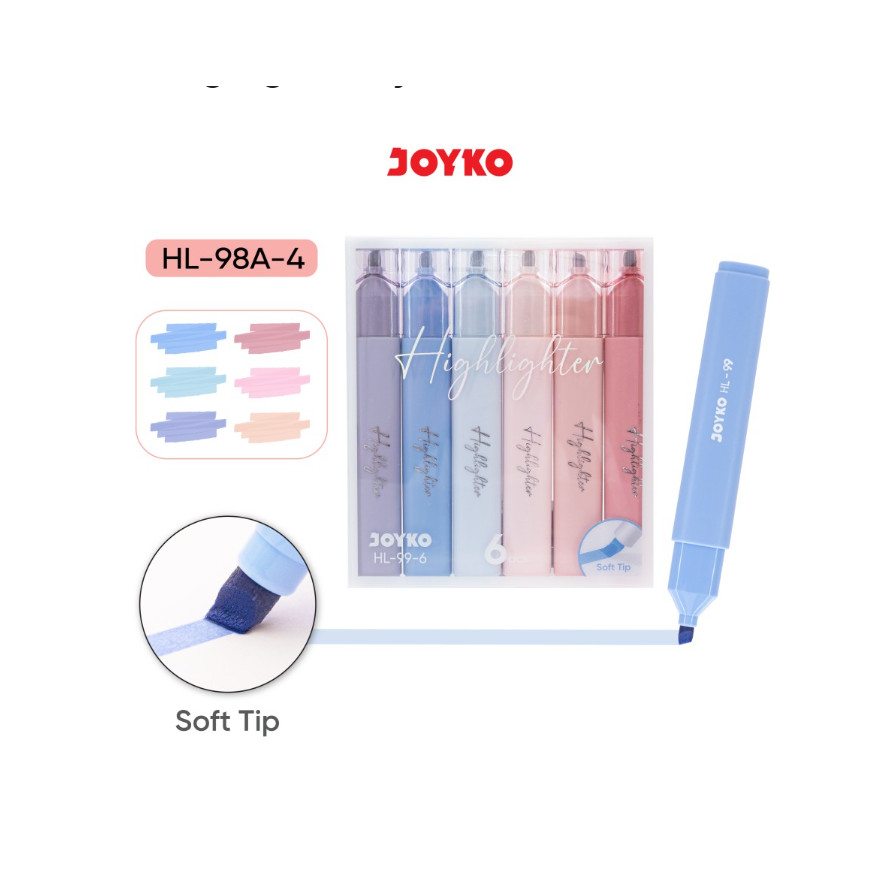 Jual HIGHLIGHTER JOYKO SET HL-99-6 / Highliter Penanda Joyko Set Warna ...
