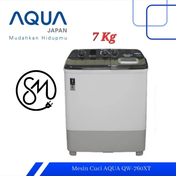 Jual Mesin cuci Aqua QW-760XT 7 Kg 2 tabung QW760XT washing twin tube hijab | Shopee Indonesia