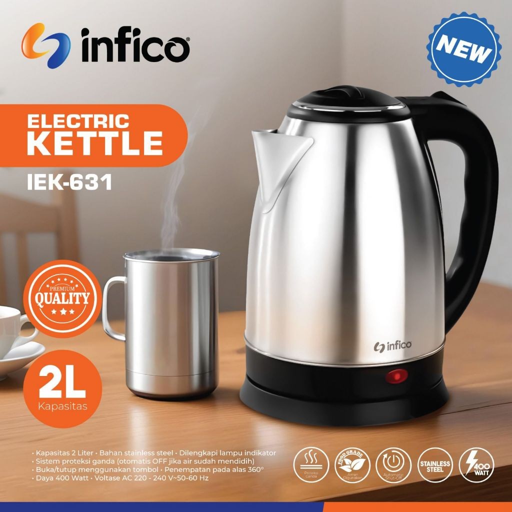 Jual Kettle Infico Pemanas Air Teko Listrik Stainless Steel 2Liter IEK ...