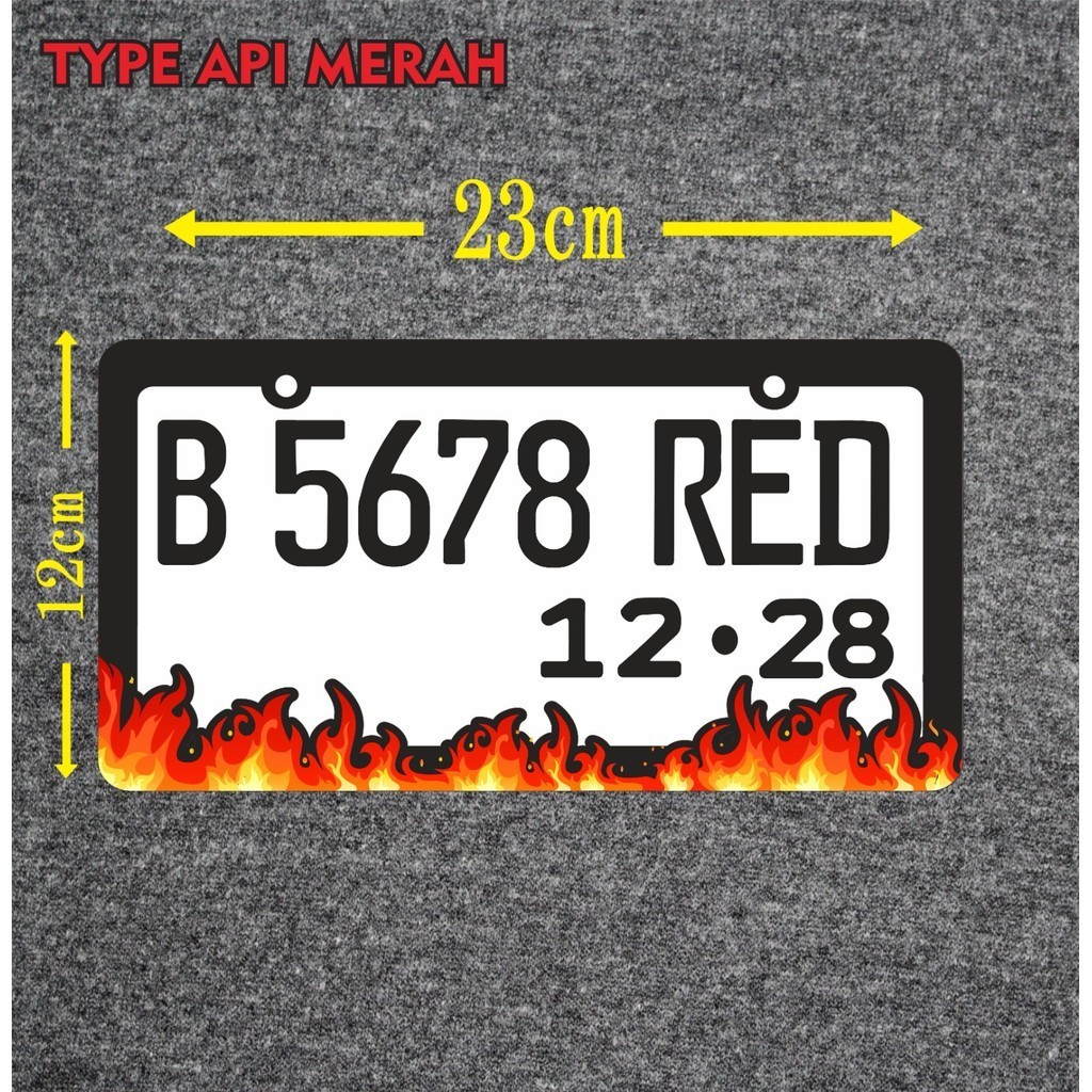 Jual Frame Api Merah + Plat Nomor Akrilik Model JDM Desain Viral Custom ...
