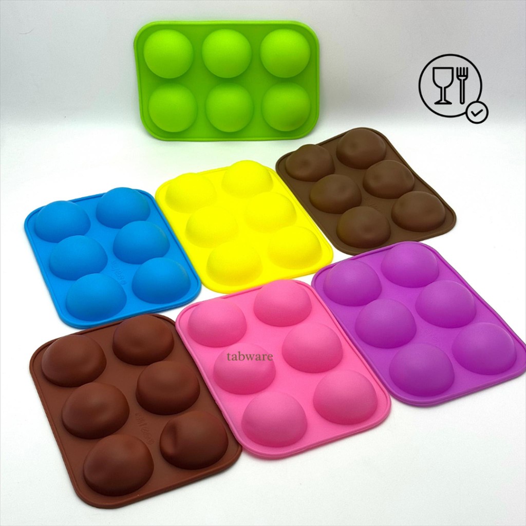 Jual (1pc) TABWARE Cetakan Silikon Asli 6 Lubang Bentuk Bulat / Dome ...