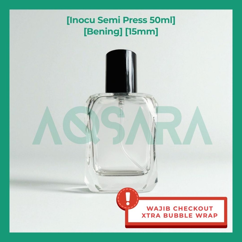 Jual Botol Inocu 50ml Semi Press Bening Tutup Hitam | Shopee Indonesia