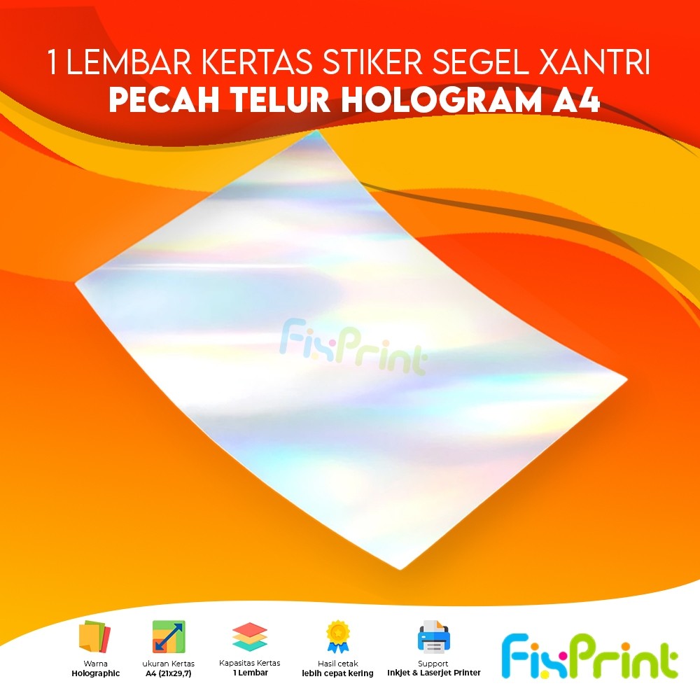 Jual Kertas Sticker Segel Hologram A4 Segel Bahan Pecah Telur ...