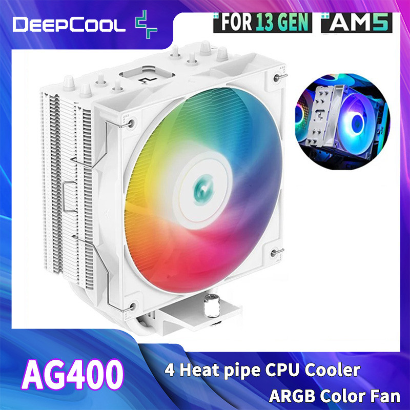 Jual DEEPCOOL AG400 4 Heat Pipe CPU Air-Cooled Cooler ARGB PWM TDP 220W ...