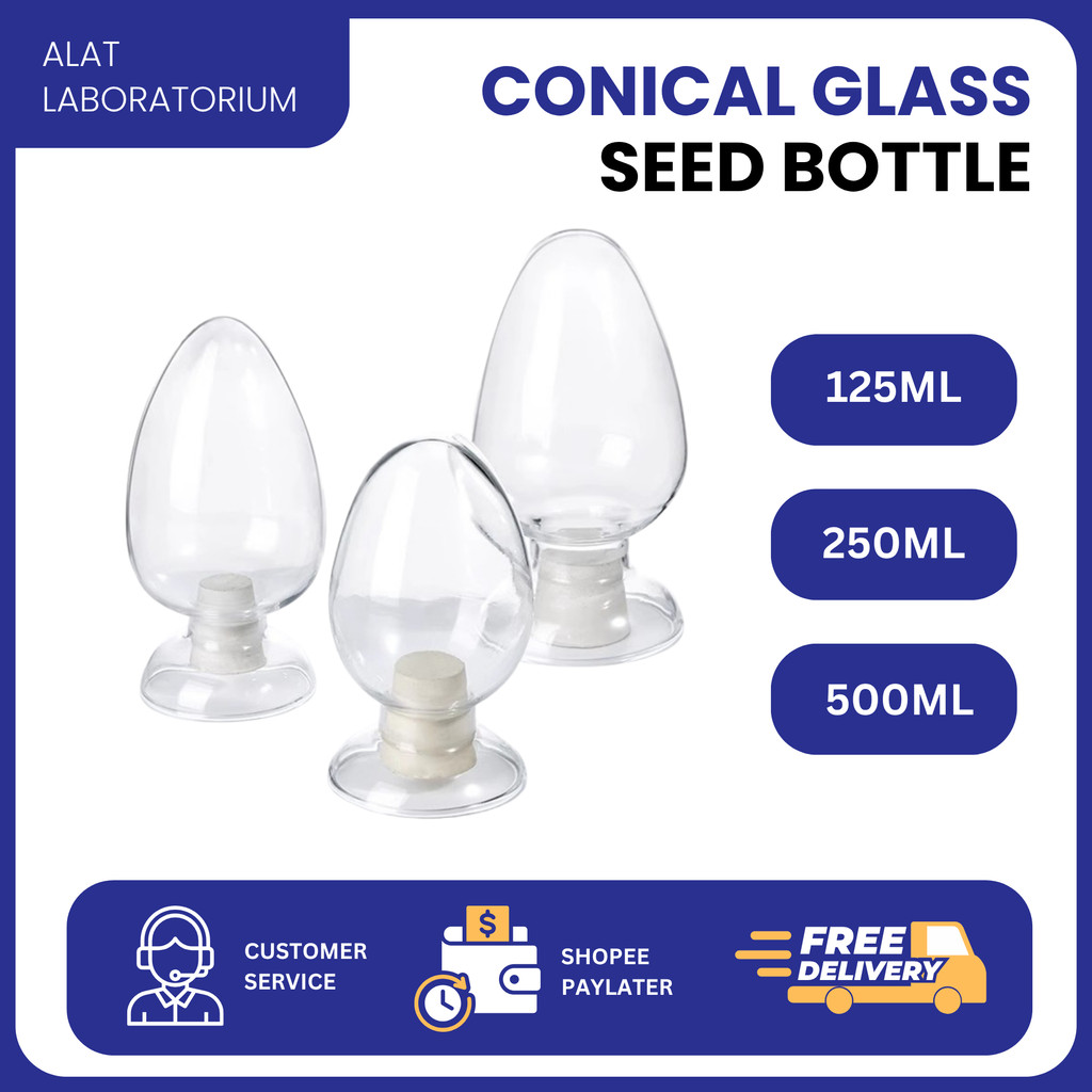 Jual Conical Glass Seed Bottle/Sample Display Bottle Rubber Stopper ...