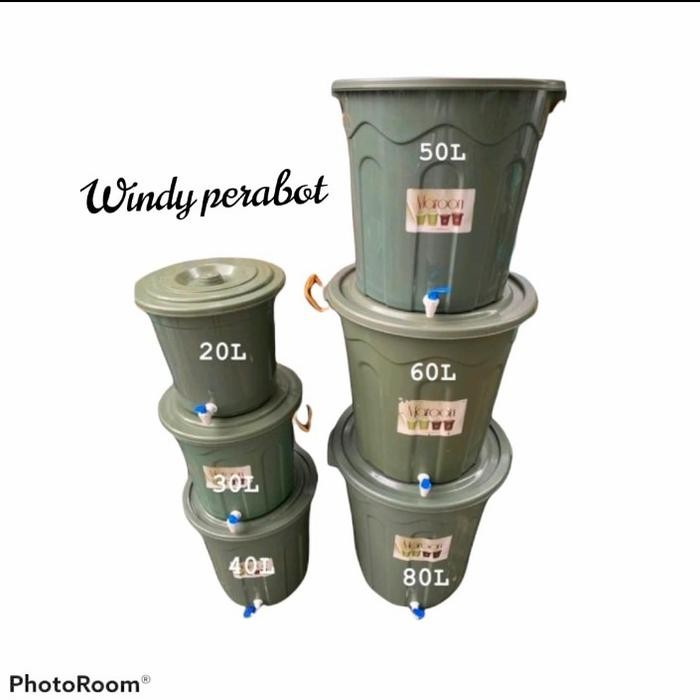 Jual Ember Plastik Kran 20,30,40,50,60,80 Liter Maroon - 80 Liter ...