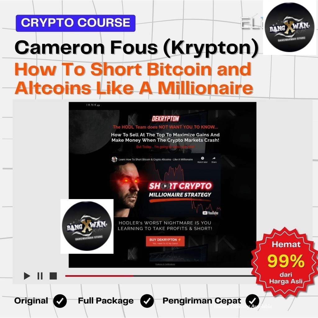 Jual [Crypto Course] Cameron Fous (Krypton) – How To Short Bitcoin and ...