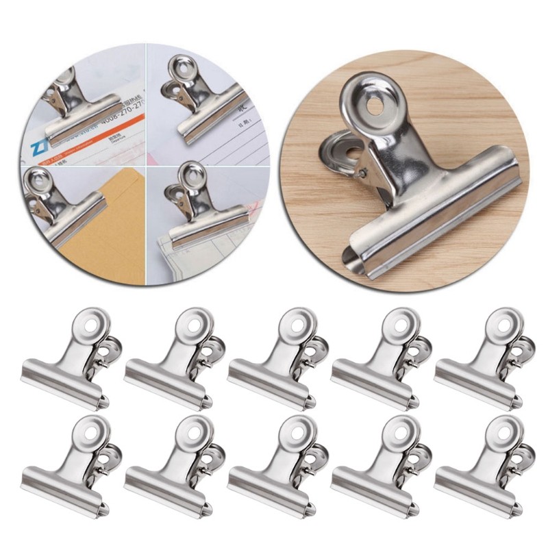 Jual 10Pcs/Set Metal Grip Clip Food Sealer Bag Clamp Paper Document ...