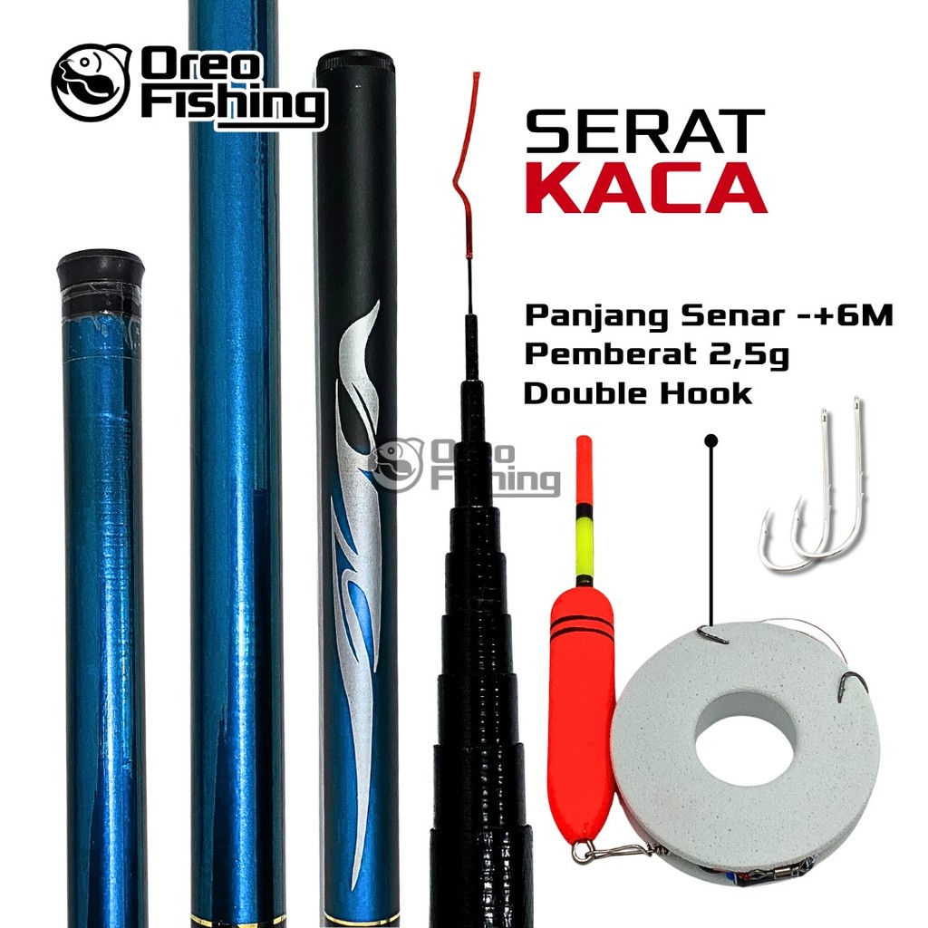 Jual 1 Set Paket Joran Tegek dengan Kail Double Hook Joran Pancing ...