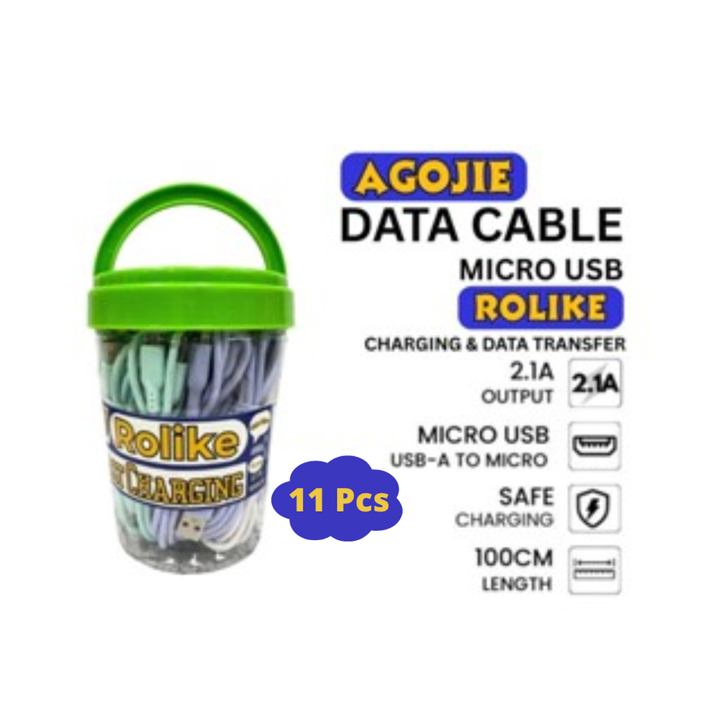 Jual AGOJIE Kabel Data Micro ROLIKE Fast Charging 2.1A 100Cm (1 Toples ...
