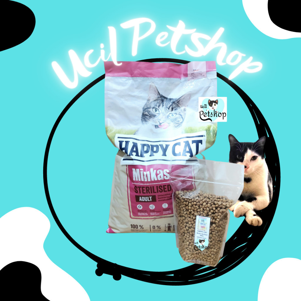 Jual Happy Cat Minkas Sterilised Repack 800gr s/d 1Kg | Shopee Indonesia