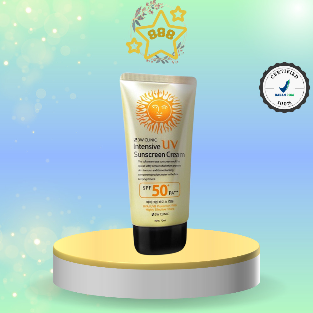Jual 3W Clinic Intensive UV Sunscreen SPF 50+ PA+++70ml Korea Sun Block ...