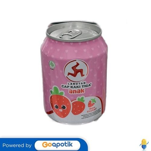 Jual Cap Kaki Tiga Larutan Penyegar Anak Rasa Strawberry 250 Ml Kaleng | Shopee Indonesia