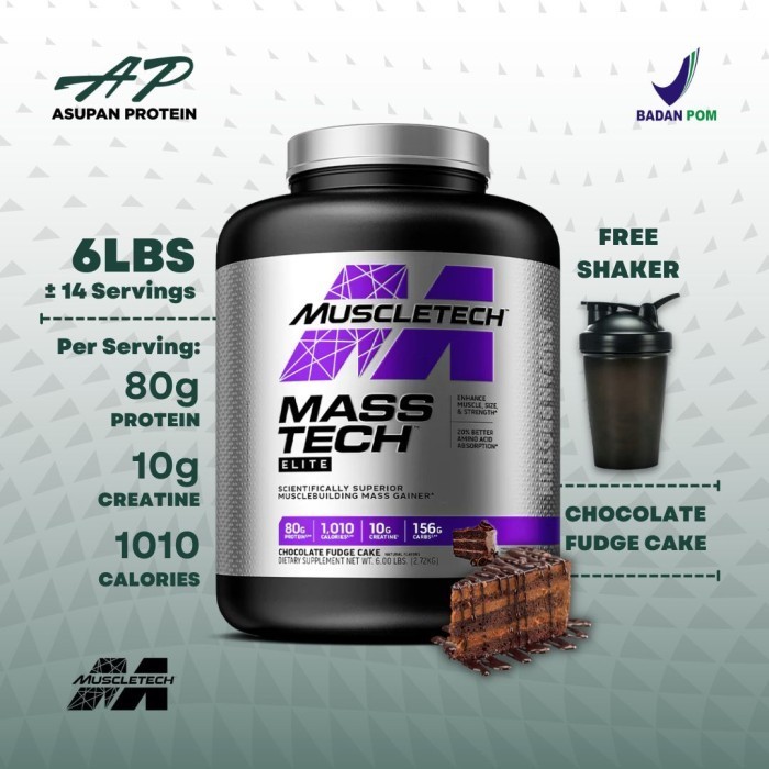 Jual Muscletech Masstech Elite 6LBS Mass Gainer | Shopee Indonesia