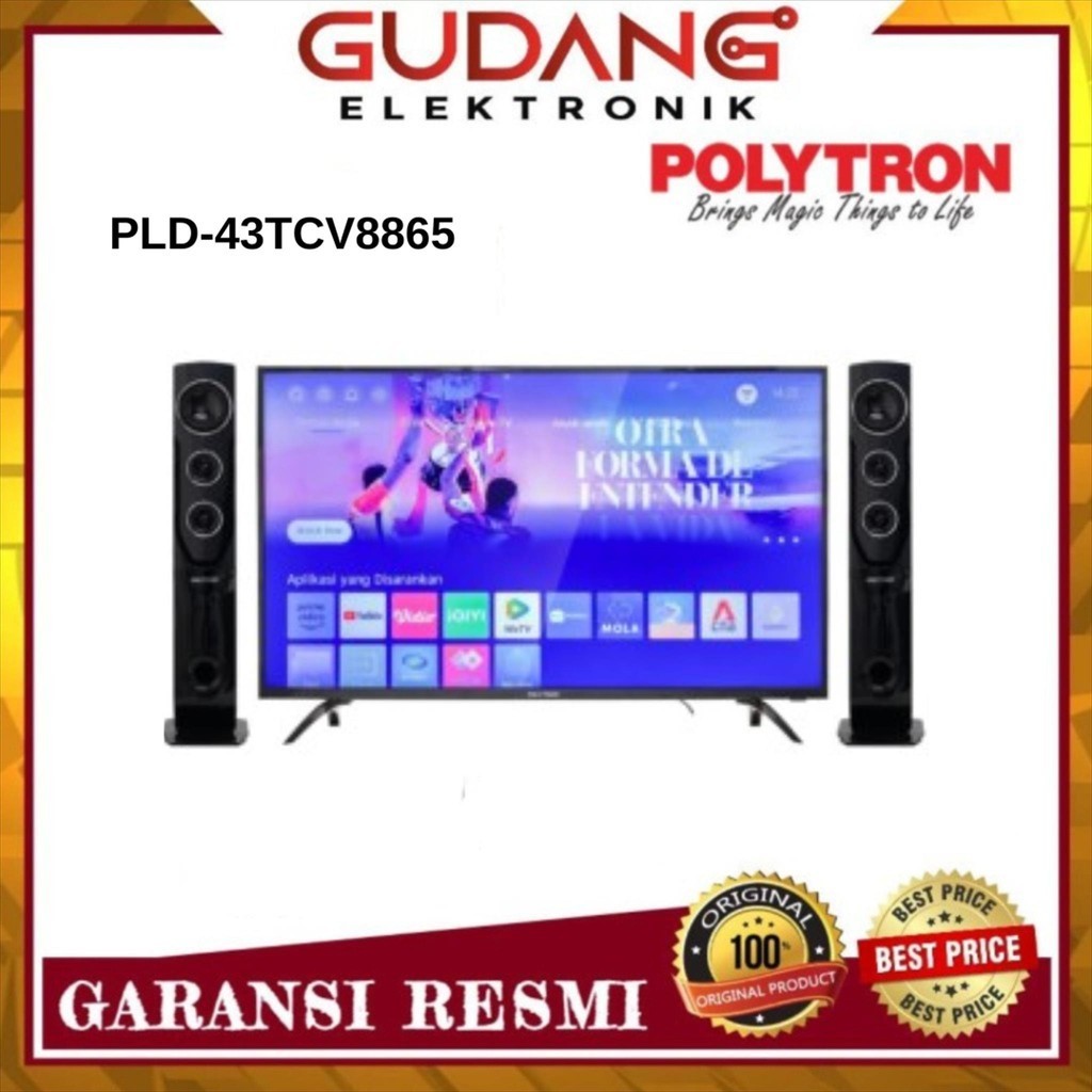 Jual LED TV 43 INCH POLYTRON PLD 43TCV8865 SMART TV POLYTRON PLD 43 TCV ...