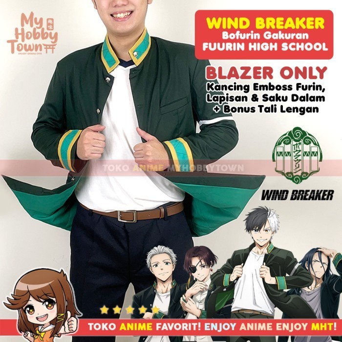 Jual Jaket Blazer Gakuran Wind Breaker : Furin High School Sakura ...