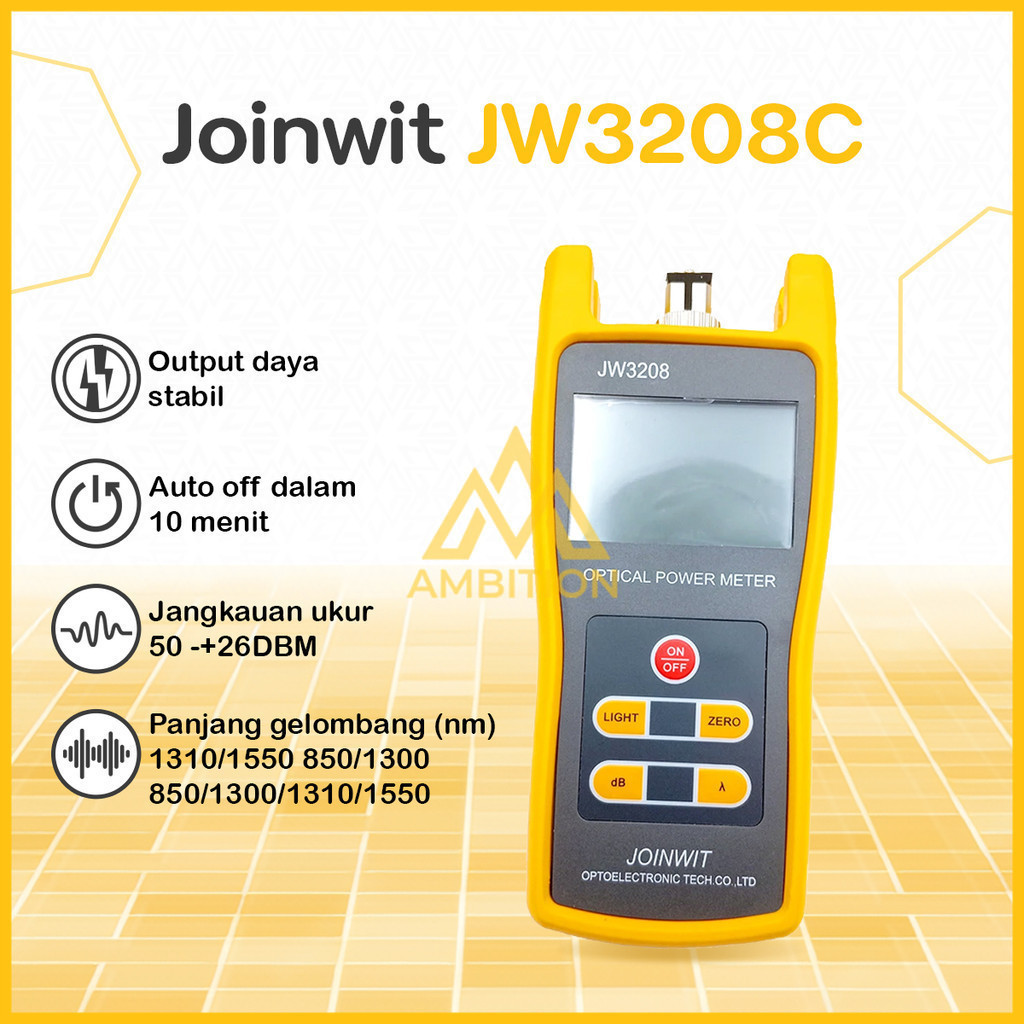 Jual OPM Joinwit JW3208C Optical Power Meter Fiber Optik Tester FO ...