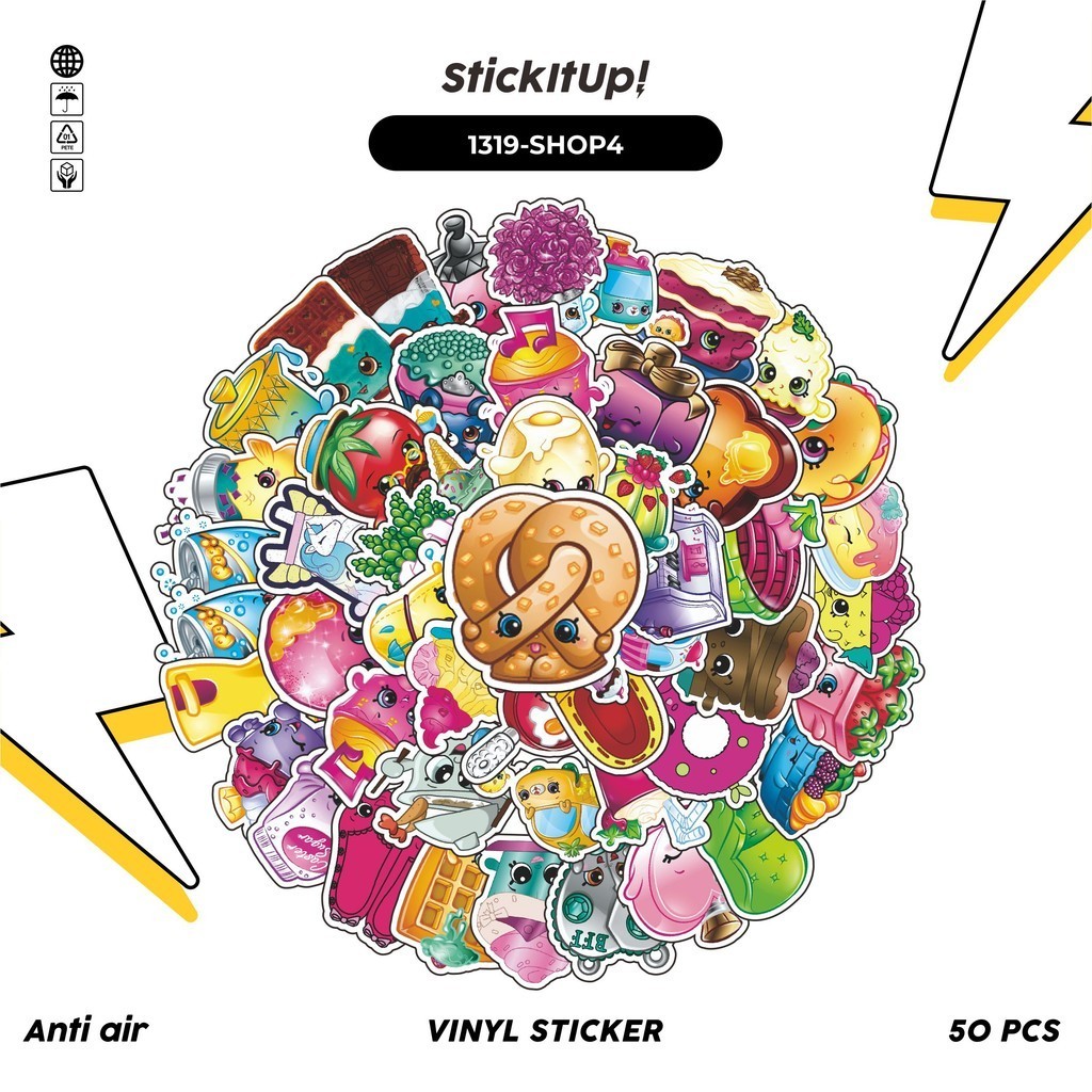 Jual COD 100 Pcs Stiker Pack Shopkins v4 Lucu Aesthetic Vynil ...