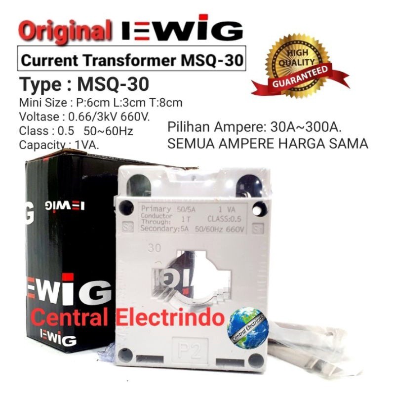 Jual Current Transformer CT 72x72mm MSQ-30 30A~300A/5A EWIG. | Shopee ...