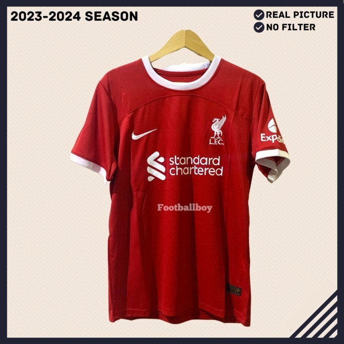 Jual JERSEY BAJU BOLA LIVERPOOL HOME RED MERAH 2023 2024 GRADE ORI ...