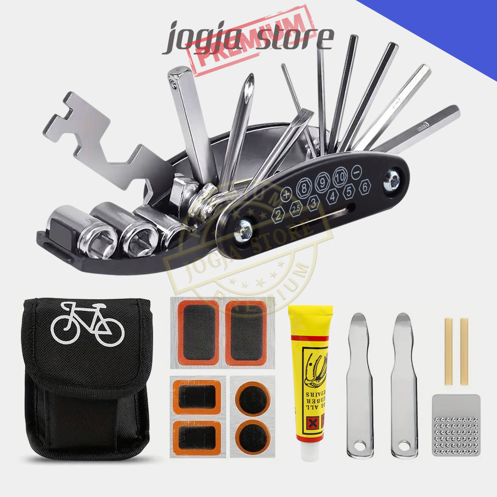 Jual Set Obeng Alat Reparasi Tool Kit Darurat Sepeda + Alat Tambal Ban ...
