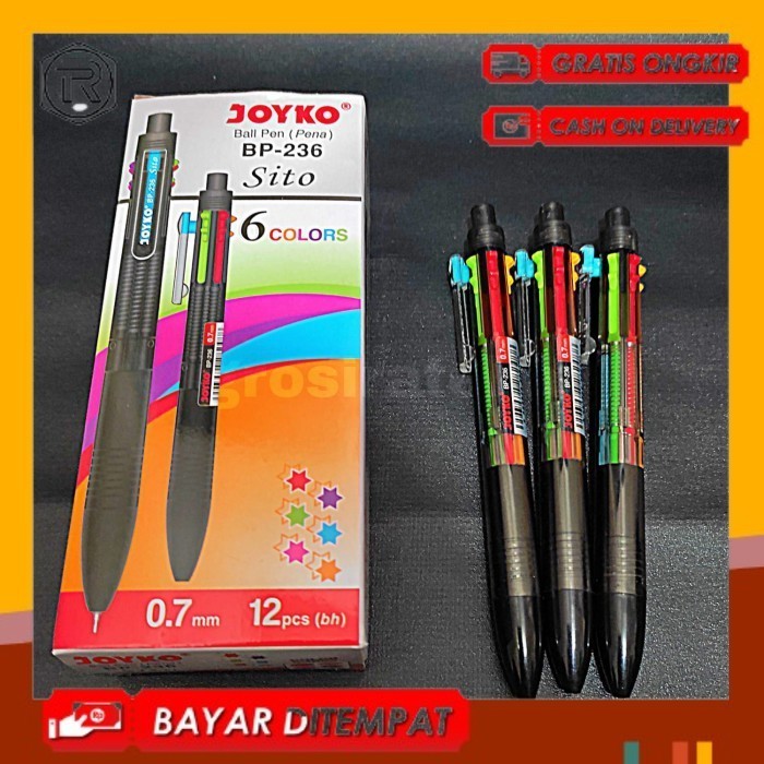 Jual BALLPOINT, BOLPOIN, PULPEN, BOLPEN SITO BP 236 6 WARNA JOYKO ...