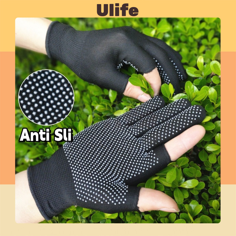 Jual Sarung Tangan Anti Slip Half Finger 2 Jari Sarung Tangan Sepeda Motor Anti Slip Setengah ...