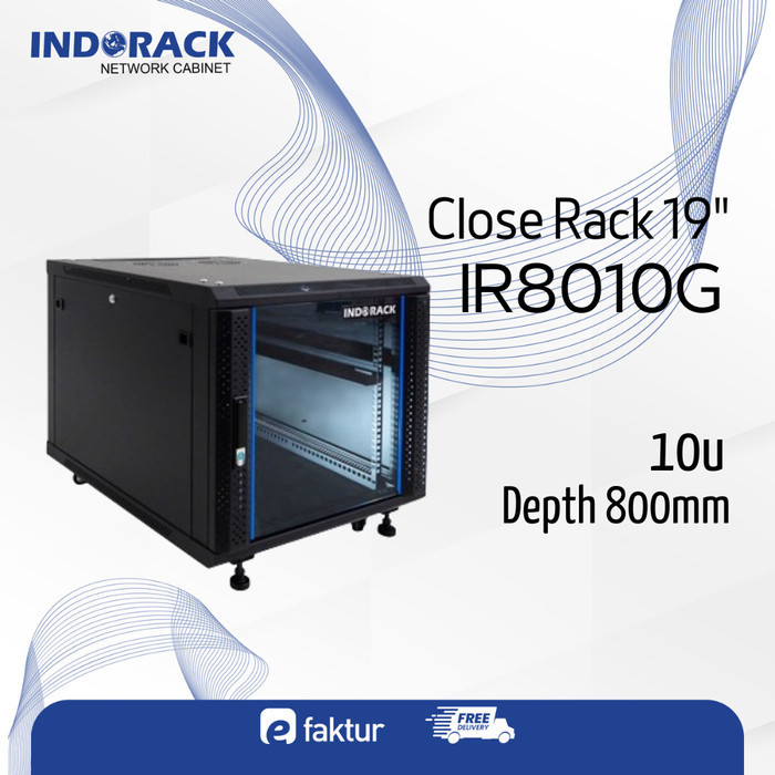 Jual IR8010G INDORACK STANDING CLOSE RACK 19 DEPTH 800MM 10U GLASS DOOR ...