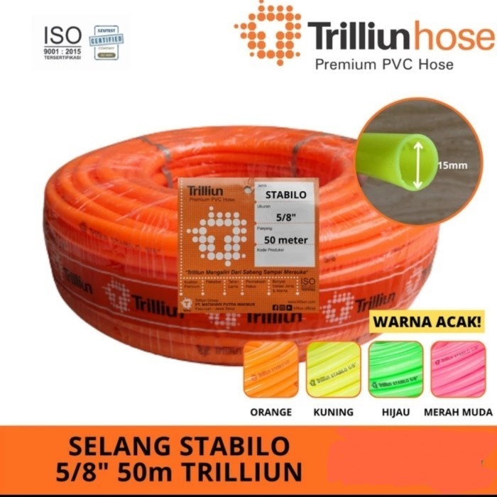 Jual Selang air 5/8 inch 5/8" in stabilo trilliun 1 roll (50 meter) | Shopee Indonesia