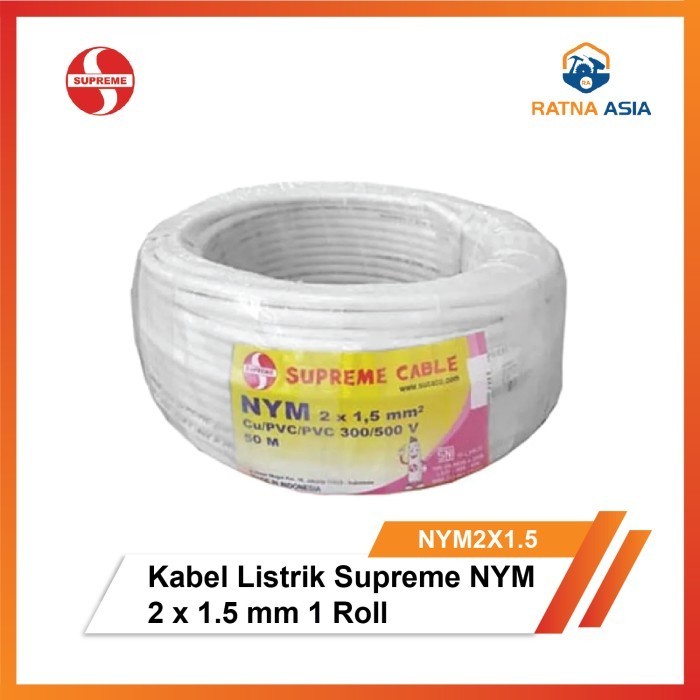 Jual Kabel Listrik Supreme NYM 2 x 1.5 mm 1 Rol 100M | Shopee Indonesia