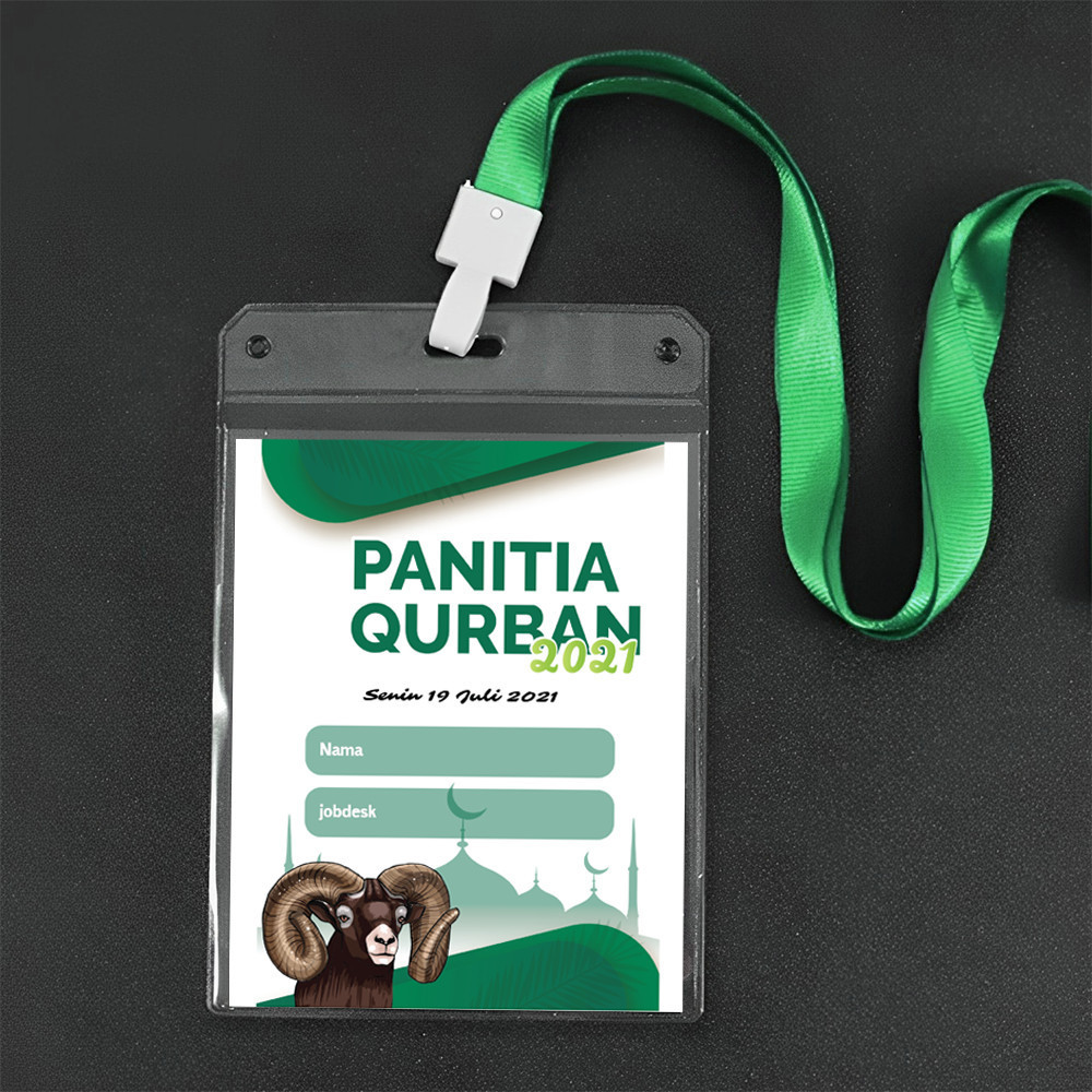 Jual KARTU PANITIA QURBAN 2024 NAMETAG PANITIA + TALI ID CARD PULLER ...