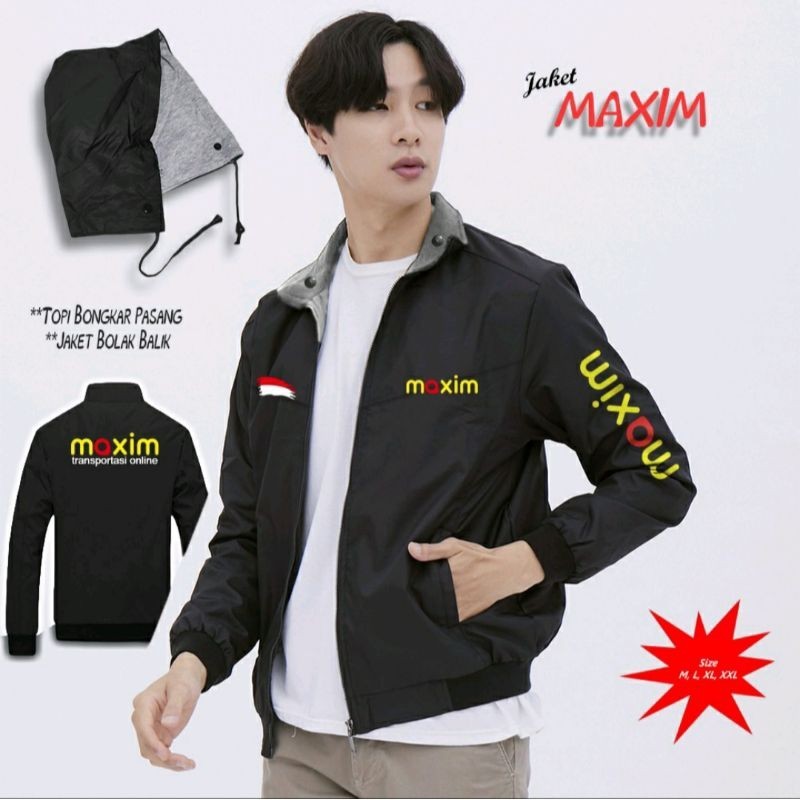 Jual BB MAXIM / JAKET BOLAK BALIK MAXIM / MAXIM DRIVER / JAKET BB MAXIM ...
