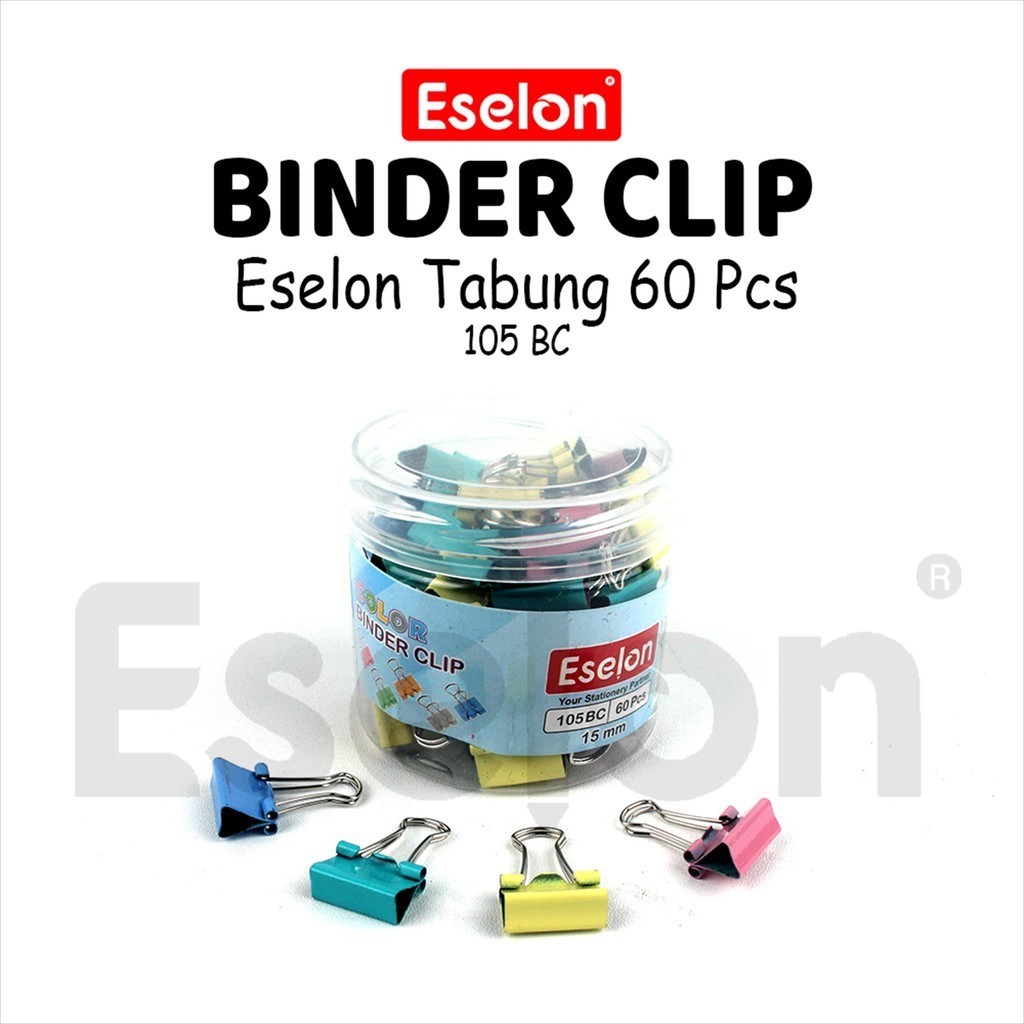 Jual Binder Clip Tabung Warna 105BC / Double Clip Kecil 15mm Tabung ...