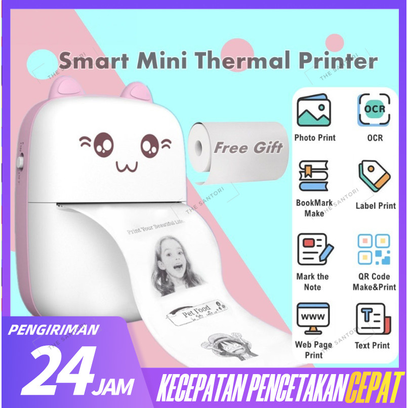 Jual Tanpa Tinta Mini Portable Thermal Printer 57mm/Home Use Foto ...