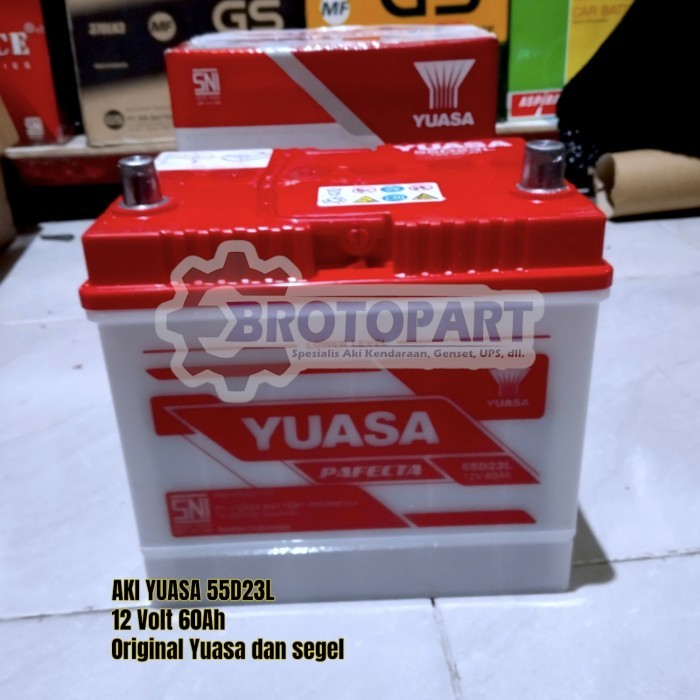 Jual AKI MOBIL YUASA 55D23L PAFECTA/BASAH 12V 60Ah | Shopee Indonesia