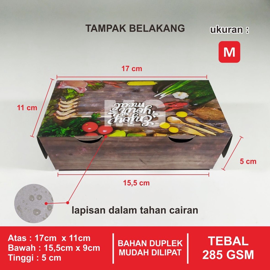 Jual lunch box duplex ukuran M / dus makanan duplex ukuran M / box nasi ...