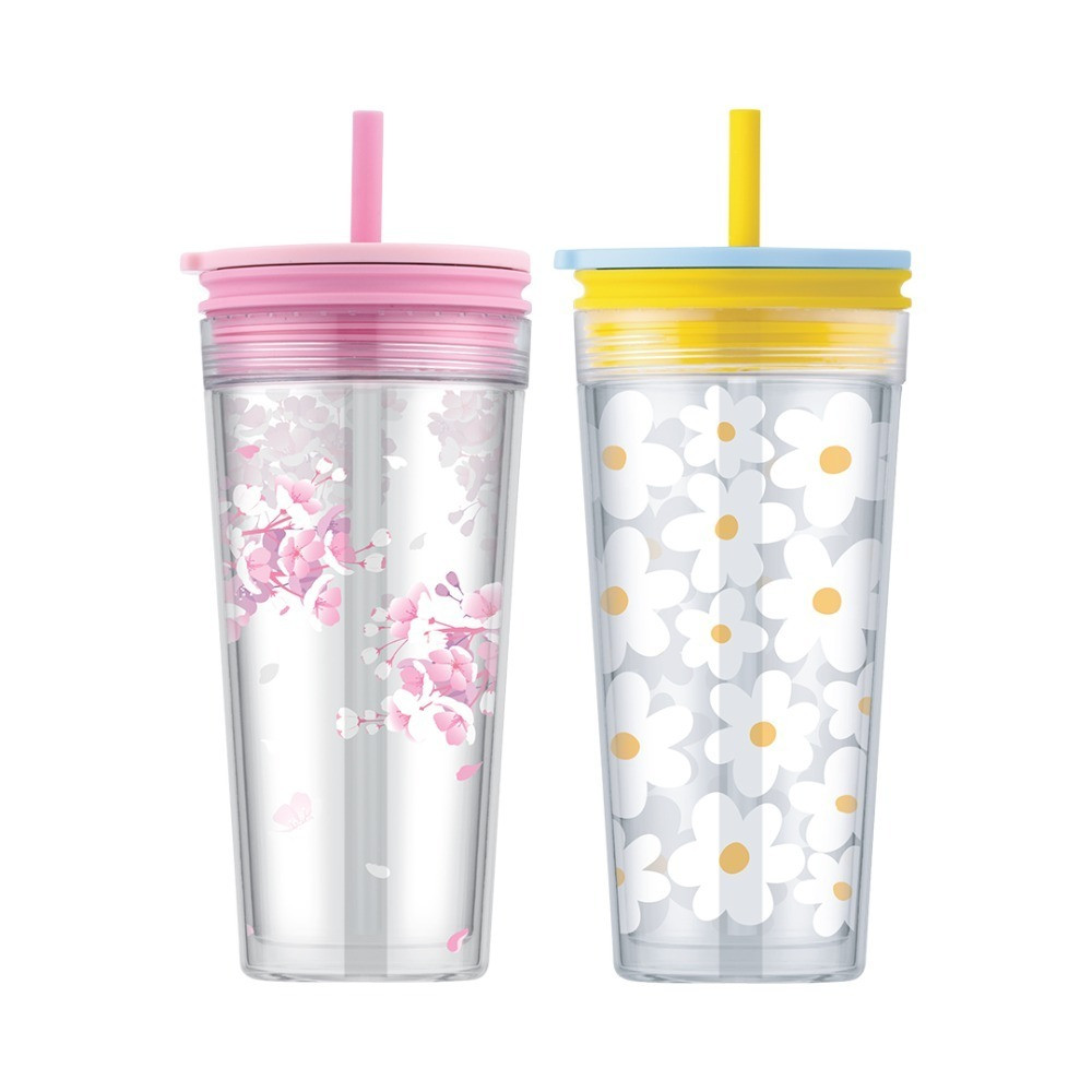 Jual Lock n Lock Bucket Cold Cup With Straw 580ml HAP520 Tumbler Lucu ...