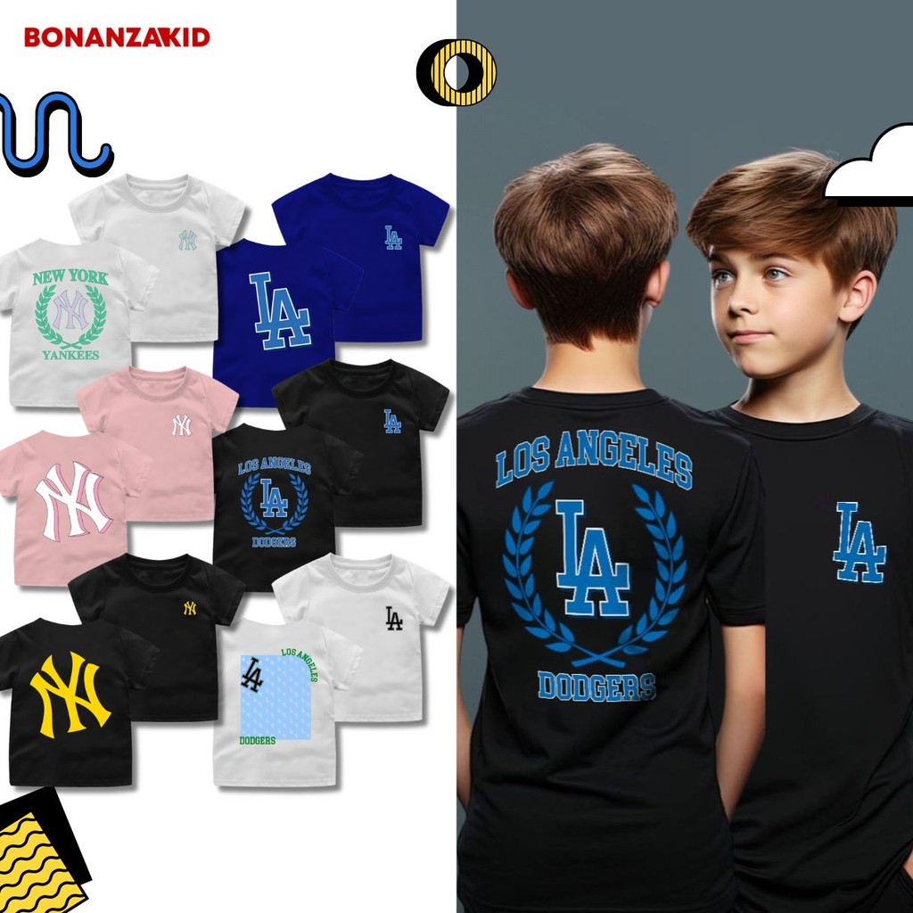 Jual Baju Kaos MLB Series Basket Blue LA Dodgers Size Bayi Anak Remaja ...