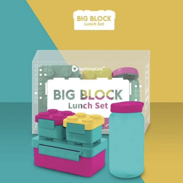 Jual Technoplast Big Block Lunch Box Set Kotak Makan Bentuk Lego Bekal ...