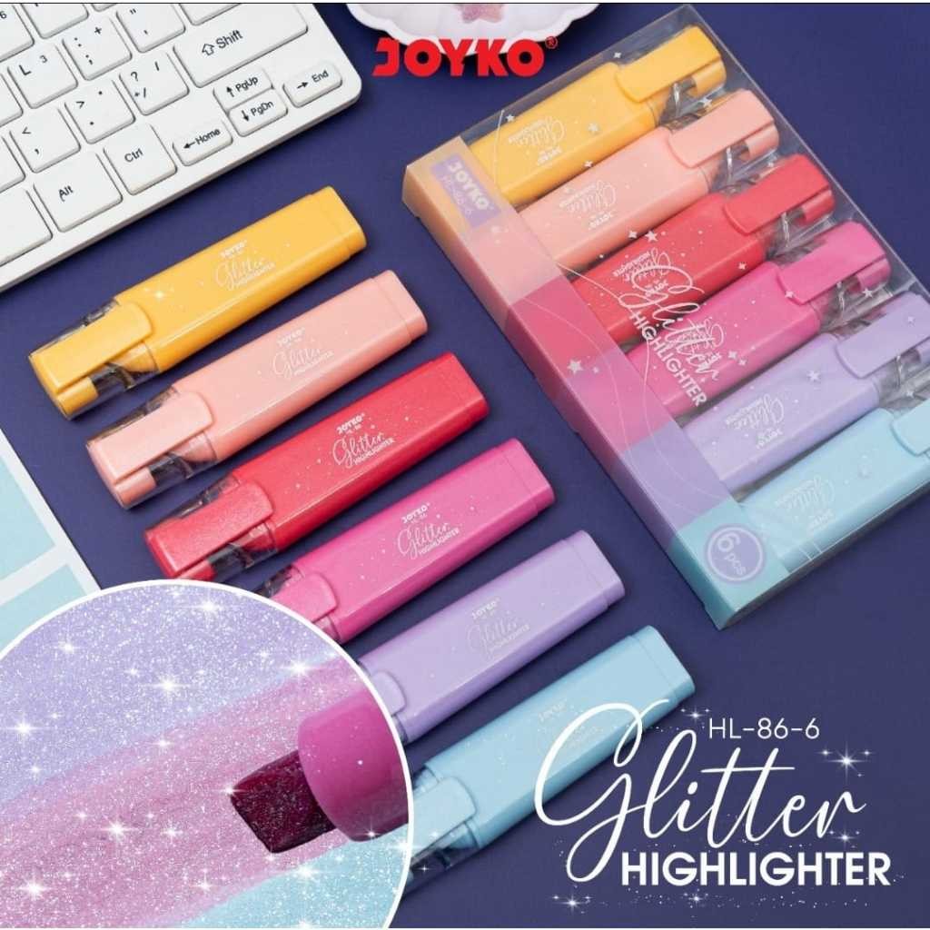 Jual joyko highlighter glitter set 6 HL-86-6 | Shopee Indonesia