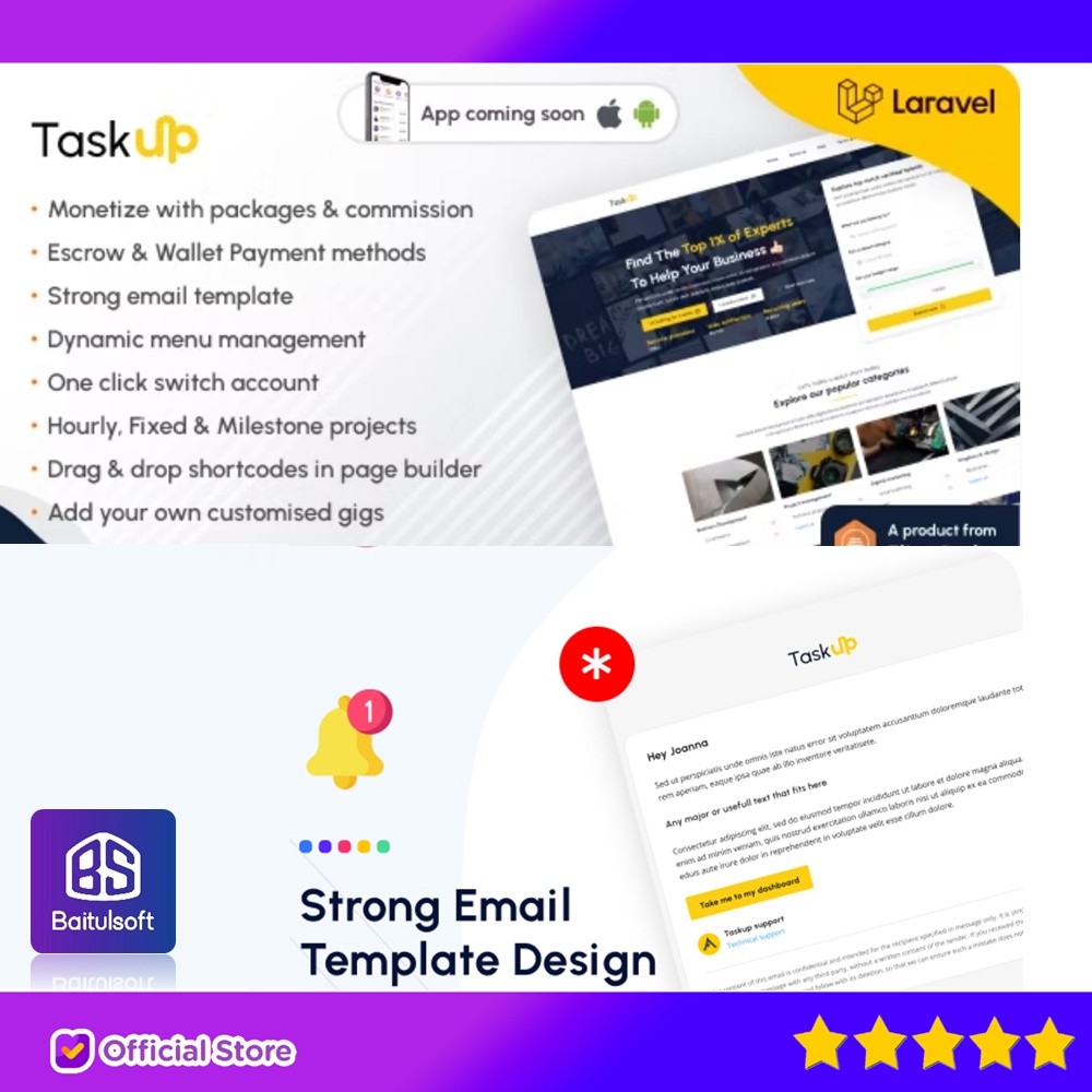 Jual SOURCE CODE APLIKASI TASKUP - A FREELANCE AND SERVICE FINDER MARKETPLACE | Shopee Indonesia