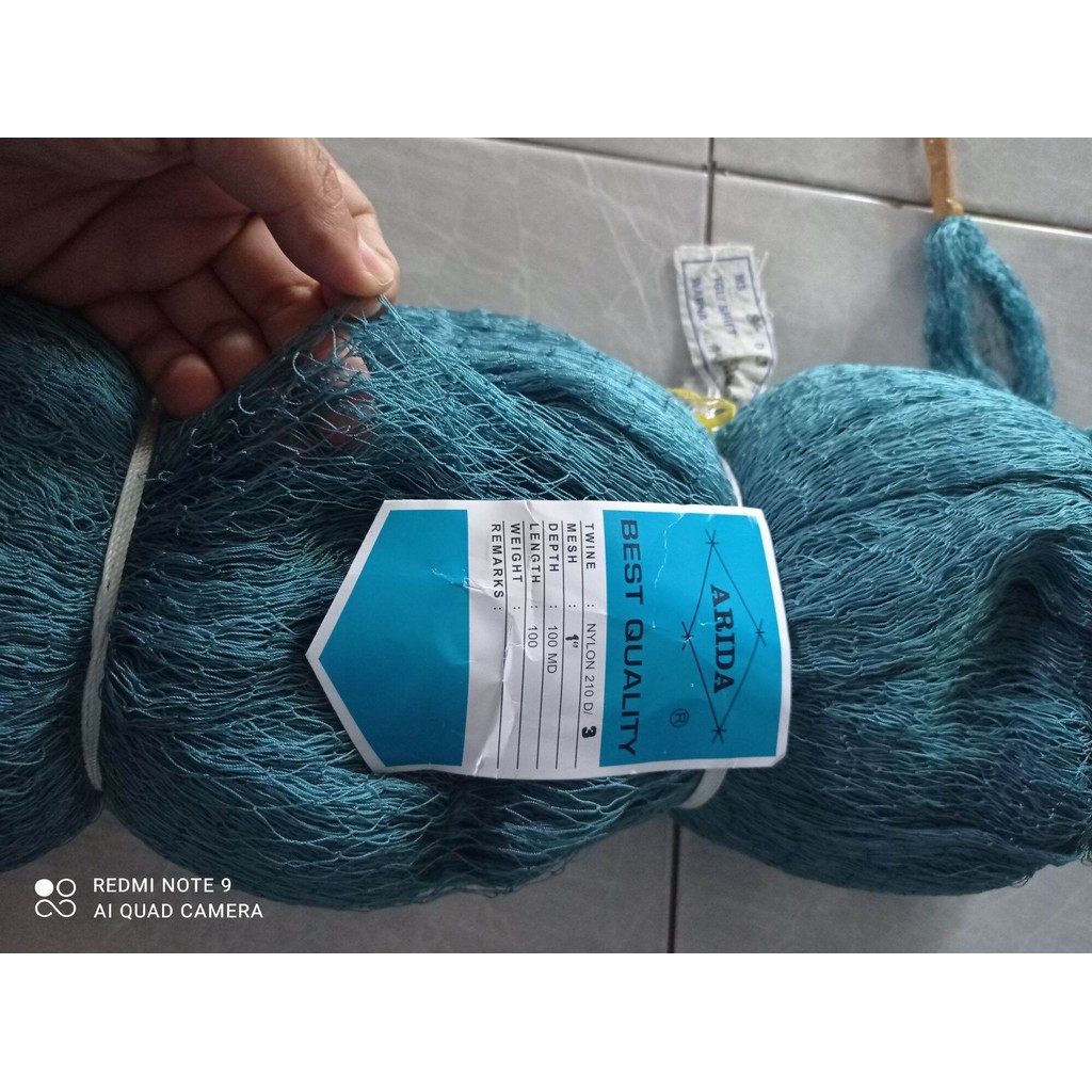 Jual Jaring nilon ikan arida 1 inchi d3 100md/100yds tate jaring nilon ...