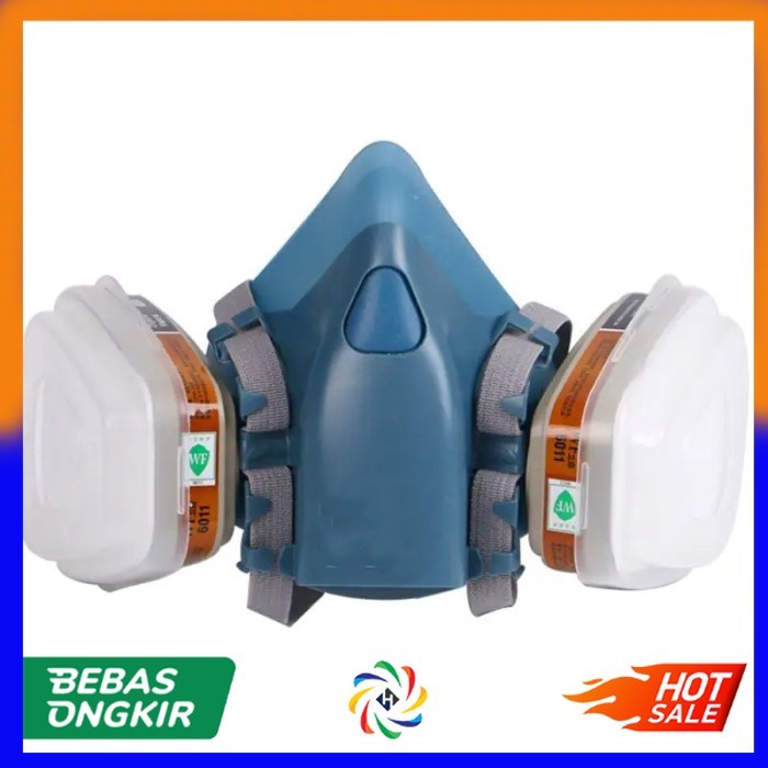 Jual Masker Gas Respirator Half face Mask with Activated Carbon Filter ...