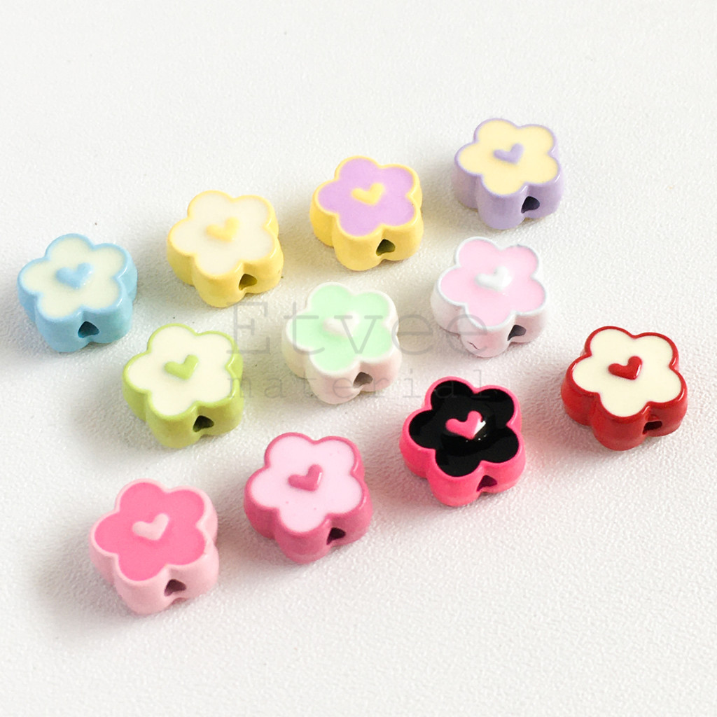 Jual Manik mote besi alloy bead bunga 2 warna twotone | Shopee Indonesia