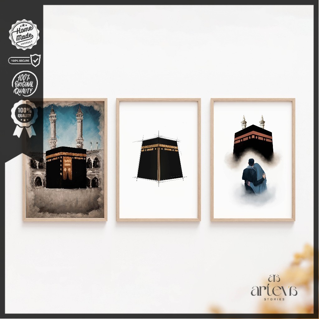Jual Hiasan Decor - Lukisan Kabah Mekah - Frame Kayu Minimalist ...