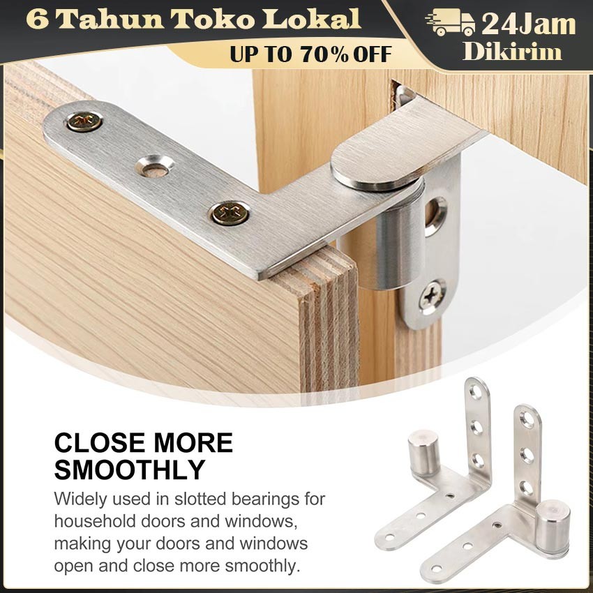 Jual 2Pcs/Set 304 Stainless Poros Pintu Engsel Pivot Atas Dan Bawah ...