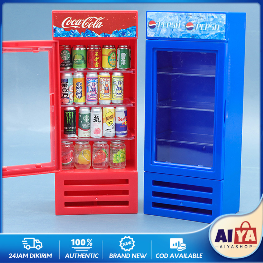 Jual Mainan Anak Kulkas Mini Display Cooler Kulkas Toko Minuman ...