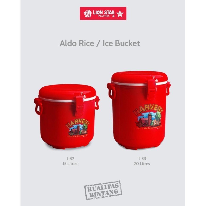 Jual BUNTON Lion Star Aldo Rice Ice Bucket / Termos Nasi / Wadah Nasi ...