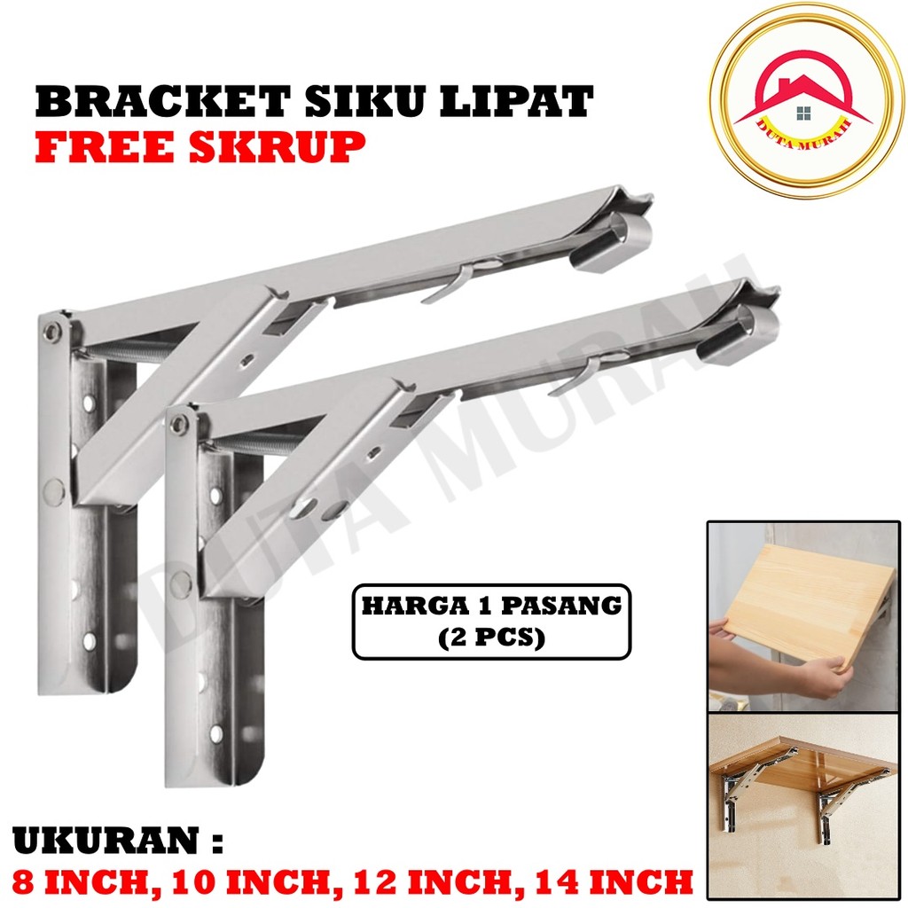 Jual Bracket Siku Ambalan Bracket Stainless Dinding Folding Siku Rak ...